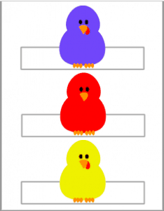 Color Matching Turkey Feather Game - Views From a Step Stool