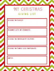 Christmas Giving Activities: Printable Bucket List and Tracker - Views ...