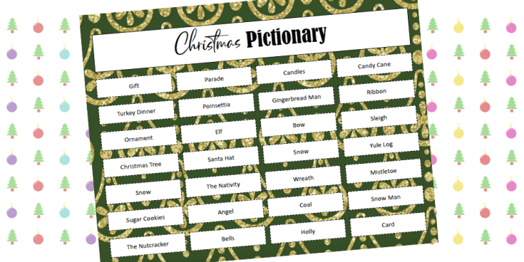 Christmas Printable Pictionary Game for Families - Views From a Step Stool