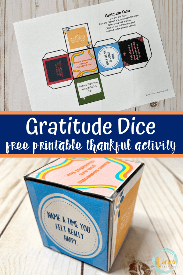 Free Printable Gratitude Dice for Families - Views From a Step Stool