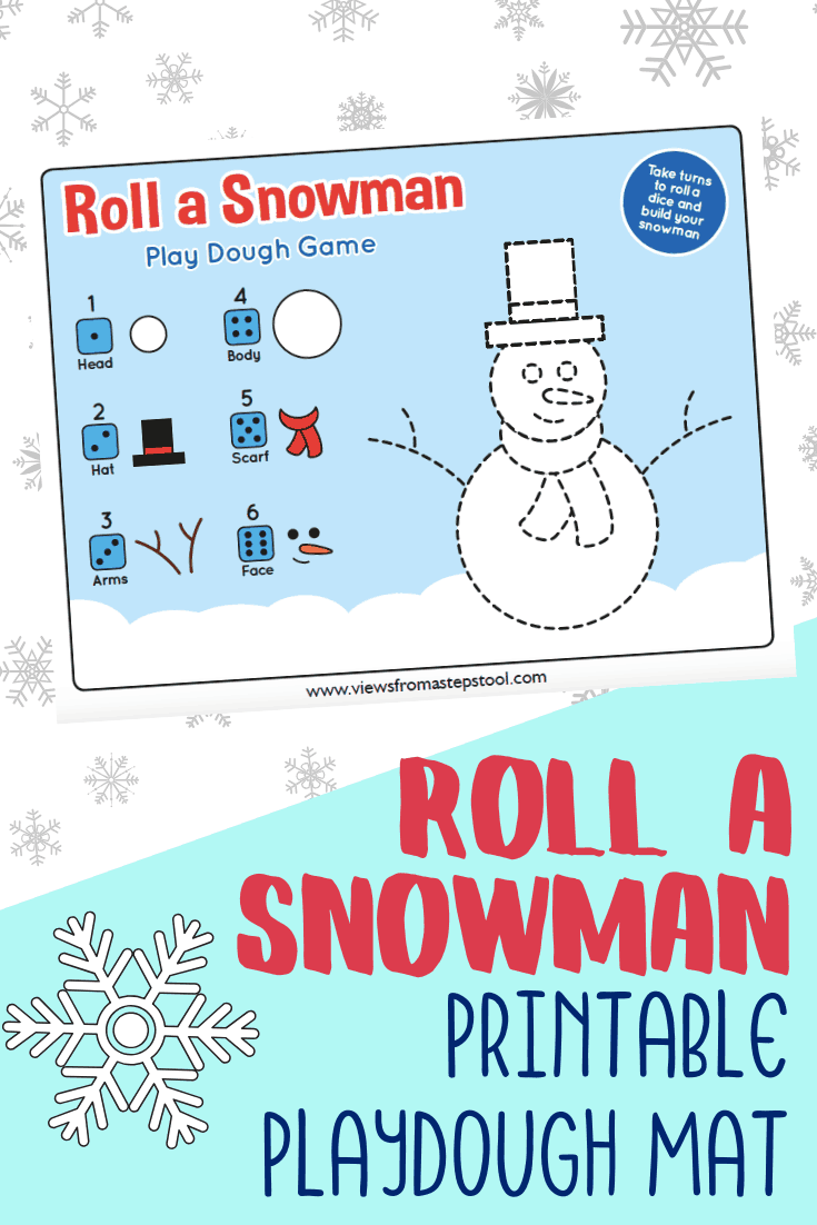 Roll a Snowman Playdough Mat for Kids - Views From a Step Stool