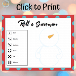 Roll a Snowman printable game - Views From a Step Stool