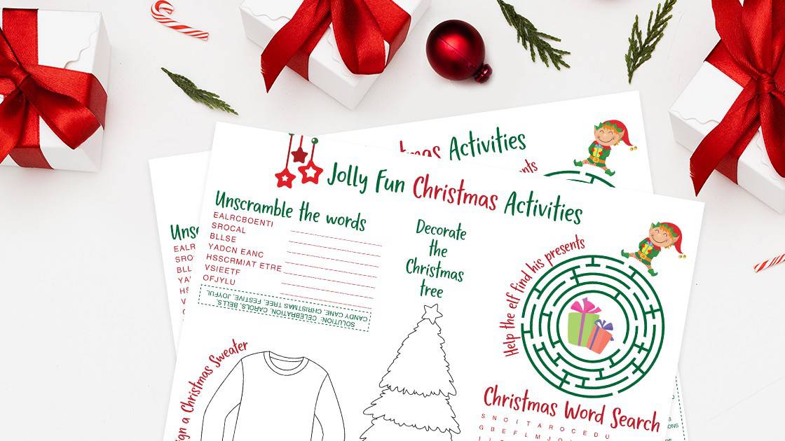 Free Printable Christmas Activity Placemat for Kids - Views From a Step ...