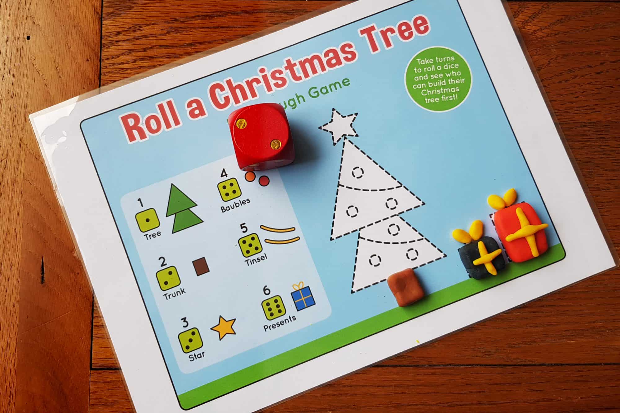 Roll a Christmas Tree Playdough Mat for Kids - Views From a Step Stool