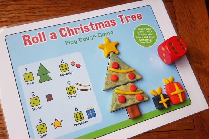 Roll a Christmas Tree Playdough Mat for Kids - Views From a Step Stool