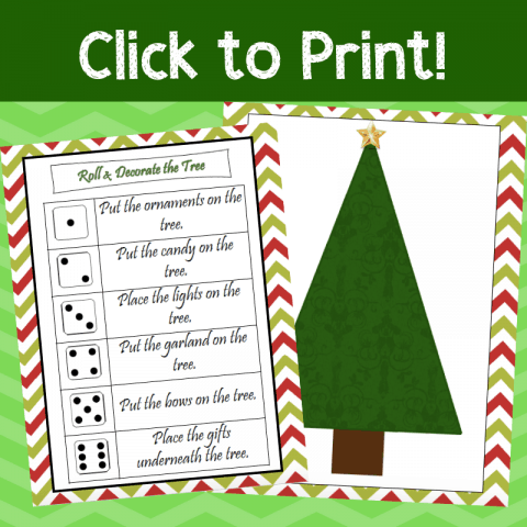 Roll a Christmas Tree Printable Game for Kids - Views From a Step Stool