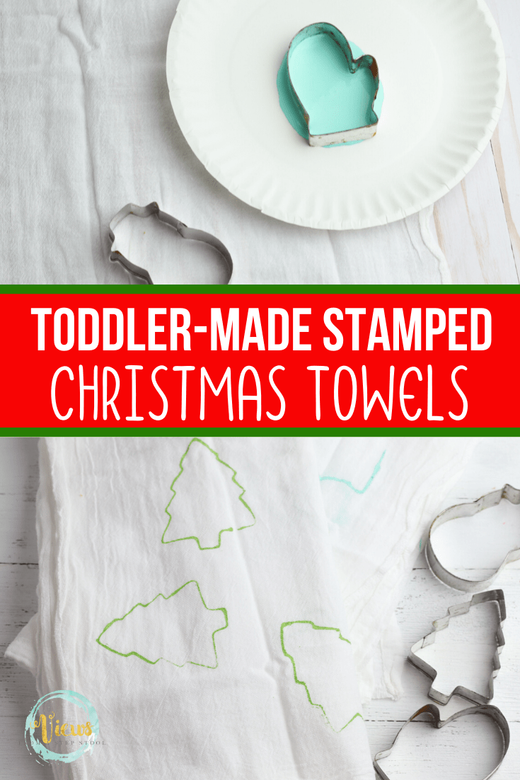 Stamped Tea Towel Christmas Craft for 1 and 2 Year Olds - Views From a ...