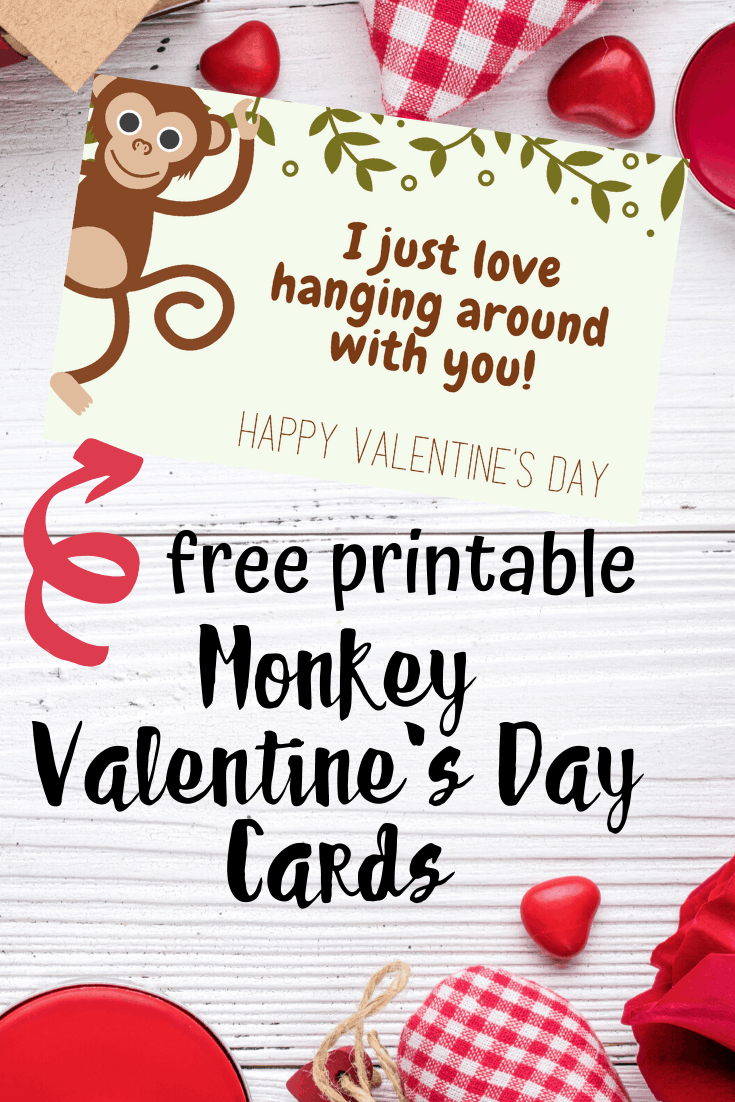 Printable Monkey Valentines Day Cards for Kids - Views From a Step Stool