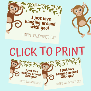 Printable Monkey Valentines Day Cards for Kids - Views From a Step Stool