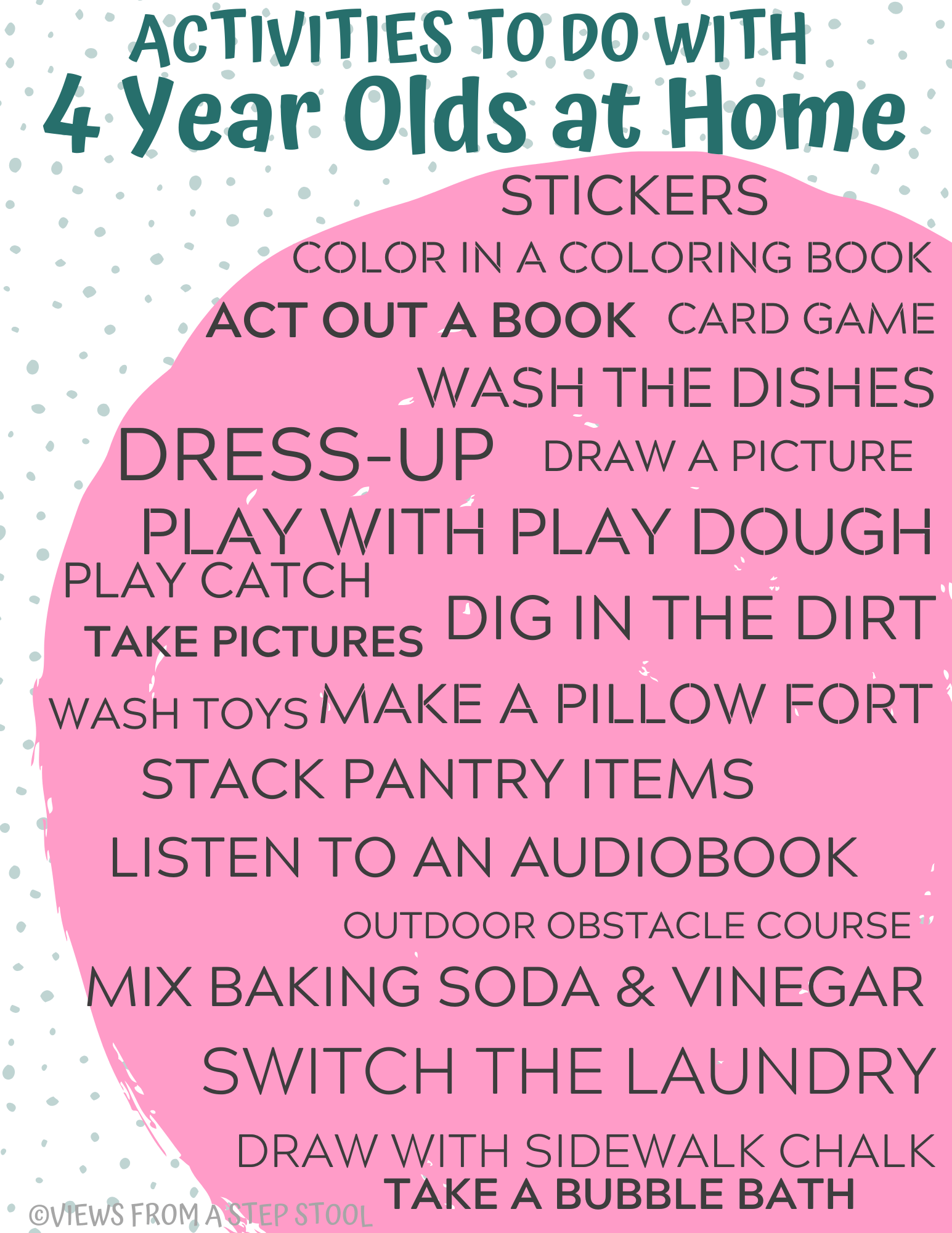 Activities for 4 Year Olds to do at Home - Views From a Step Stool