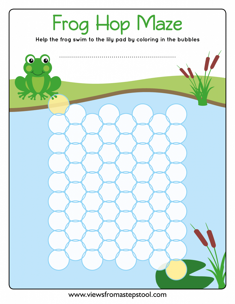Frog Hop Number Maze Printables - Views From a Step Stool
