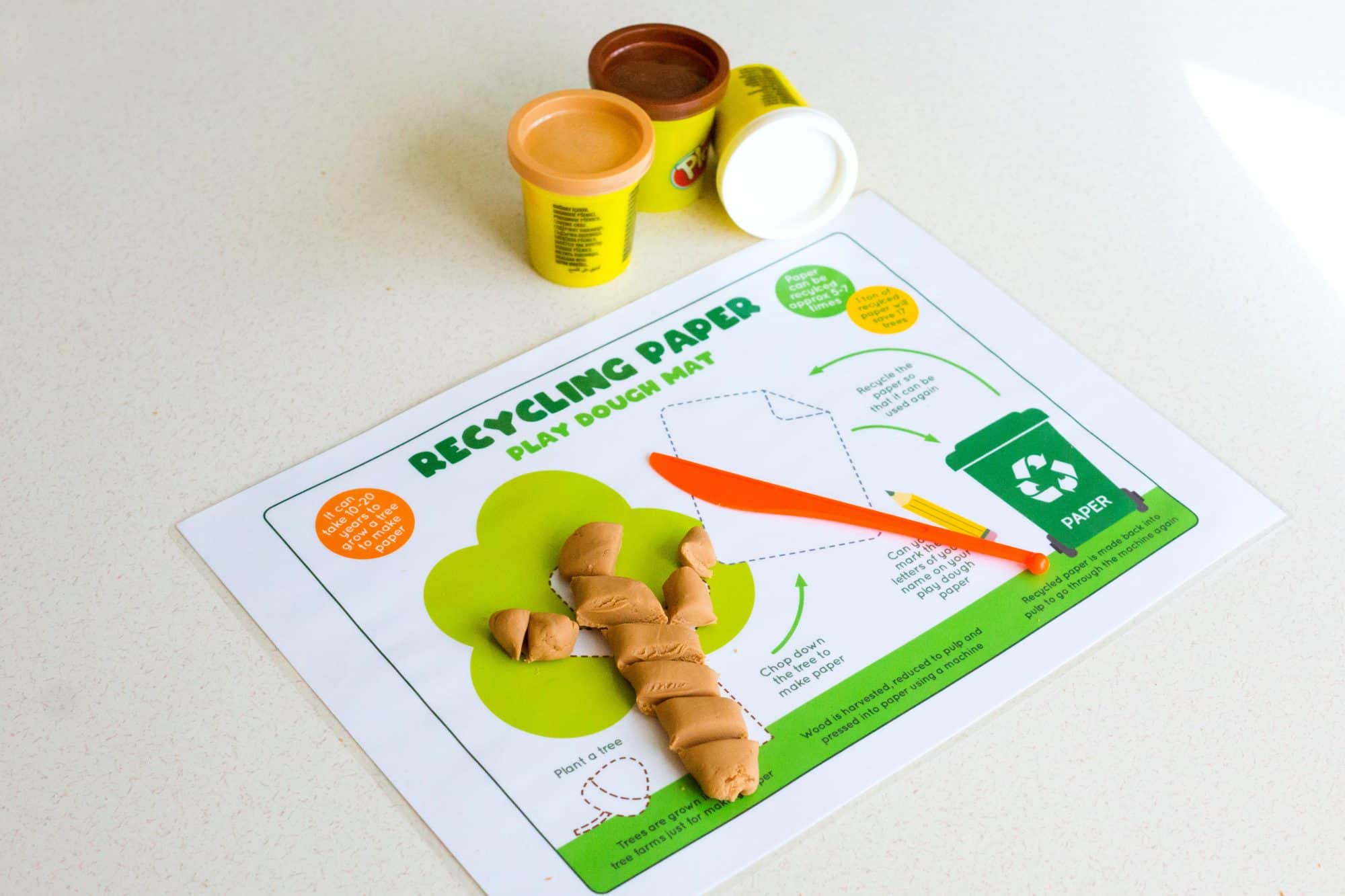 Recycling Playdough Mat for Kids - Views From a Step Stool