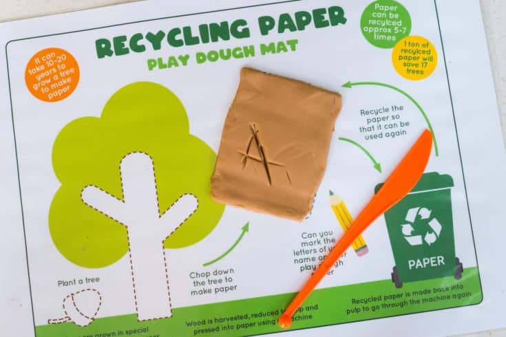 Recycling Playdough Mat for Kids - Views From a Step Stool