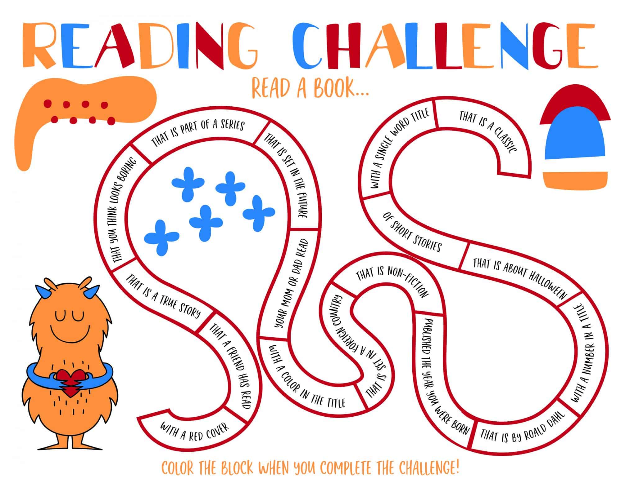 Reading Bookmarks Printable + Reading Challenge Game for Kids - Views ...