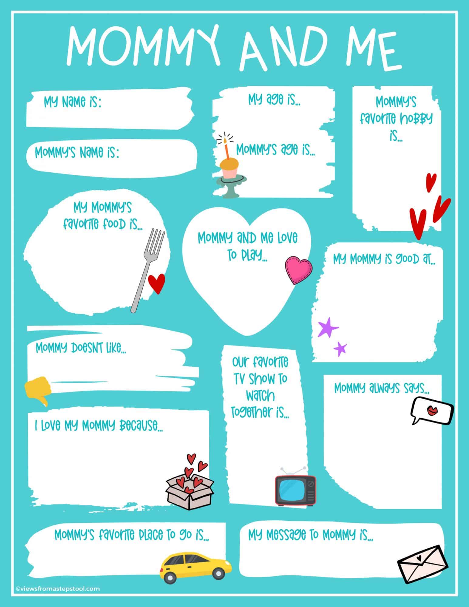 Mommy and Me Mother's Day Printable - Views From a Step Stool