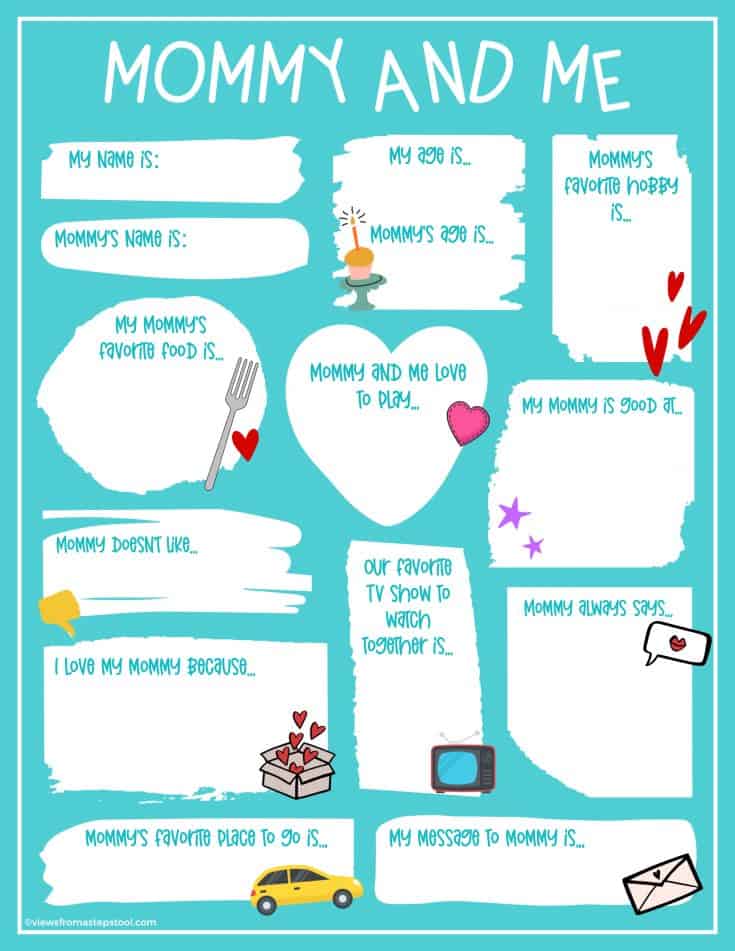 Mommy and Me Mother's Day Printable - Views From a Step Stool