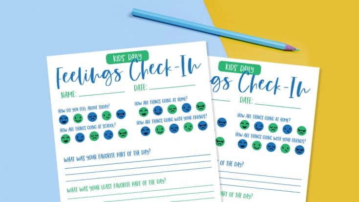 Kids Daily Feelings Check In Printable - Views From a Step Stool