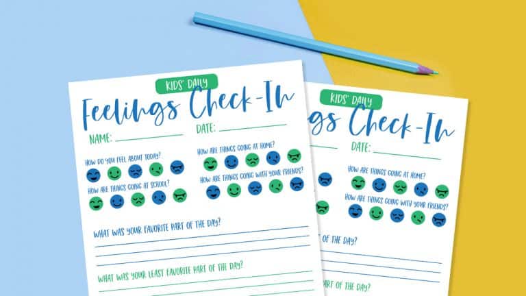 Kids Daily Feelings Check In Printable - Views From a Step Stool