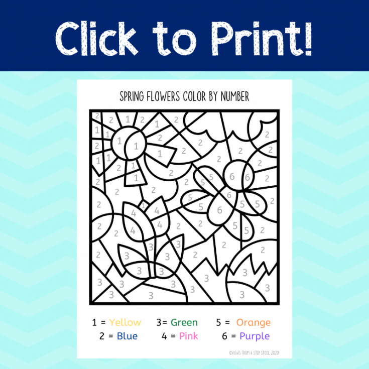 Color by Number Spring Printable for Kids - Views From a Step Stool