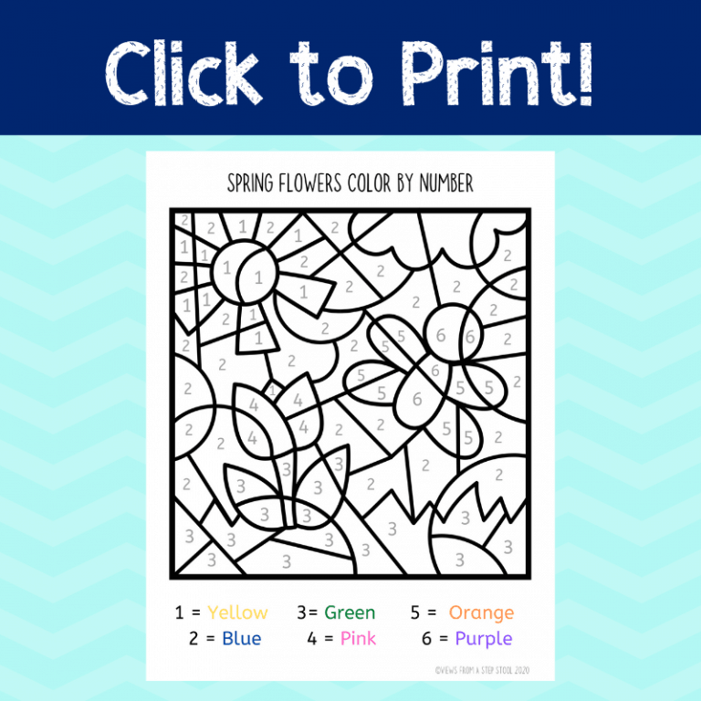 Color by Number Spring Printable for Kids - Views From a Step Stool