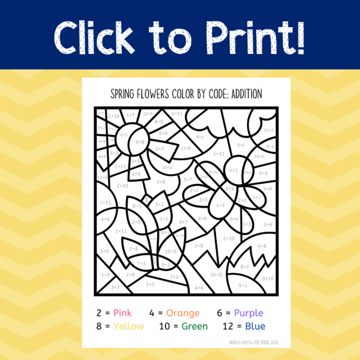 Color by Number Spring Printable for Kids - Views From a Step Stool