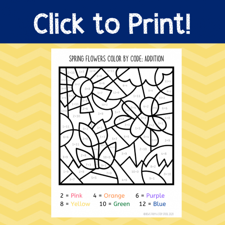 Color by Number Spring Printable for Kids - Views From a Step Stool