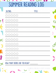 Summer Reading Log Printable - Views From a Step Stool