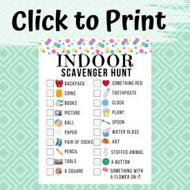 Indoor Scavenger Hunt Printable for Kids - Views From a Step Stool