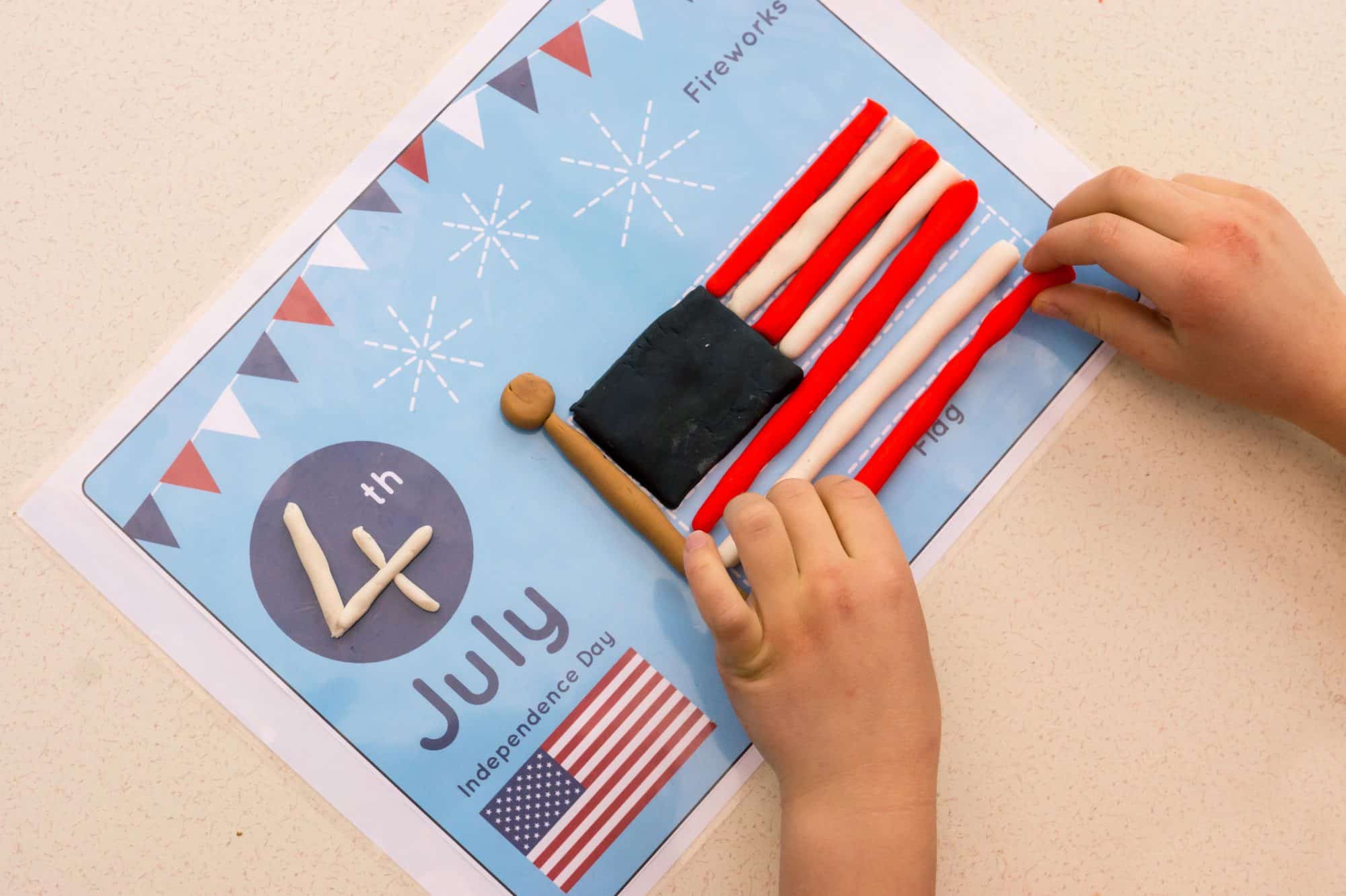 4th of July Playdough Mat Printable for Kids - Views From a Step Stool