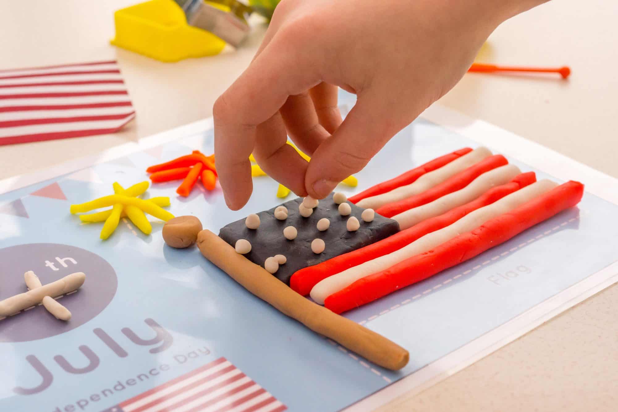 4th of July Playdough Mat Printable for Kids - Views From a Step Stool