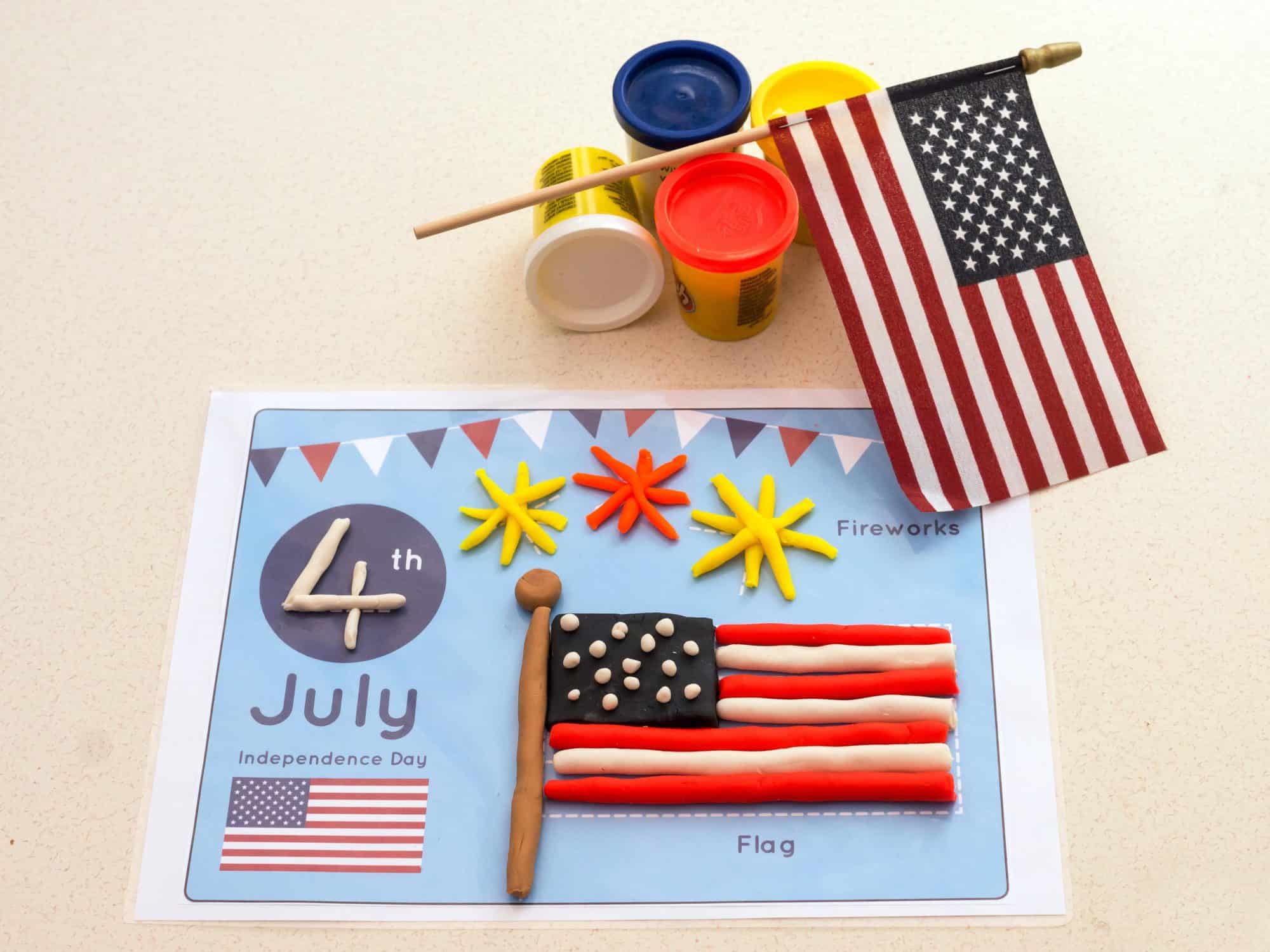 4th of July Playdough Mat Printable for Kids - Views From a Step Stool