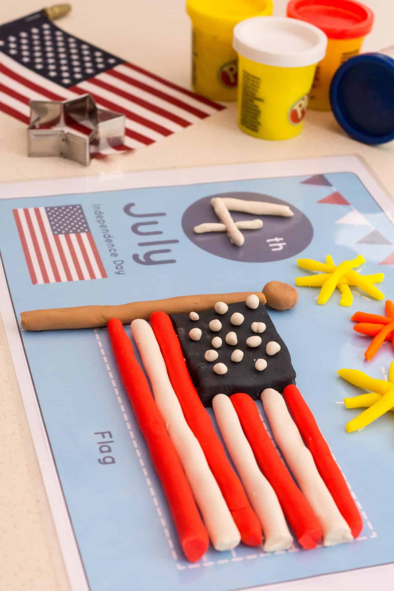 4th of July Playdough Mat Printable for Kids - Views From a Step Stool