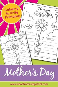 I Love You Mom Coloring Page for Kids - Views From a Step Stool