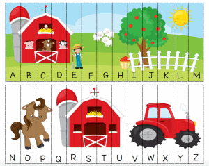 Farm Printable Alphabet Puzzle with Uppercase and Lowercase - Views ...