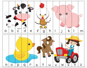 Farm Printable Alphabet Puzzle with Uppercase and Lowercase - Views ...