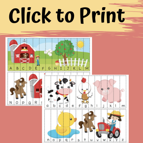 Farm Printable Alphabet Puzzle with Uppercase and Lowercase - Views ...