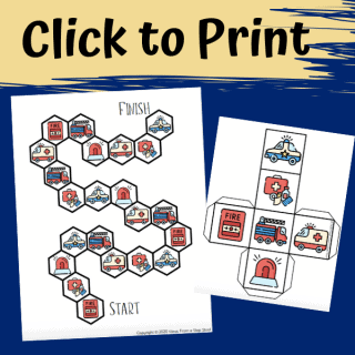 Emergency Vehicles Printable Board Game - Views From a Step Stool