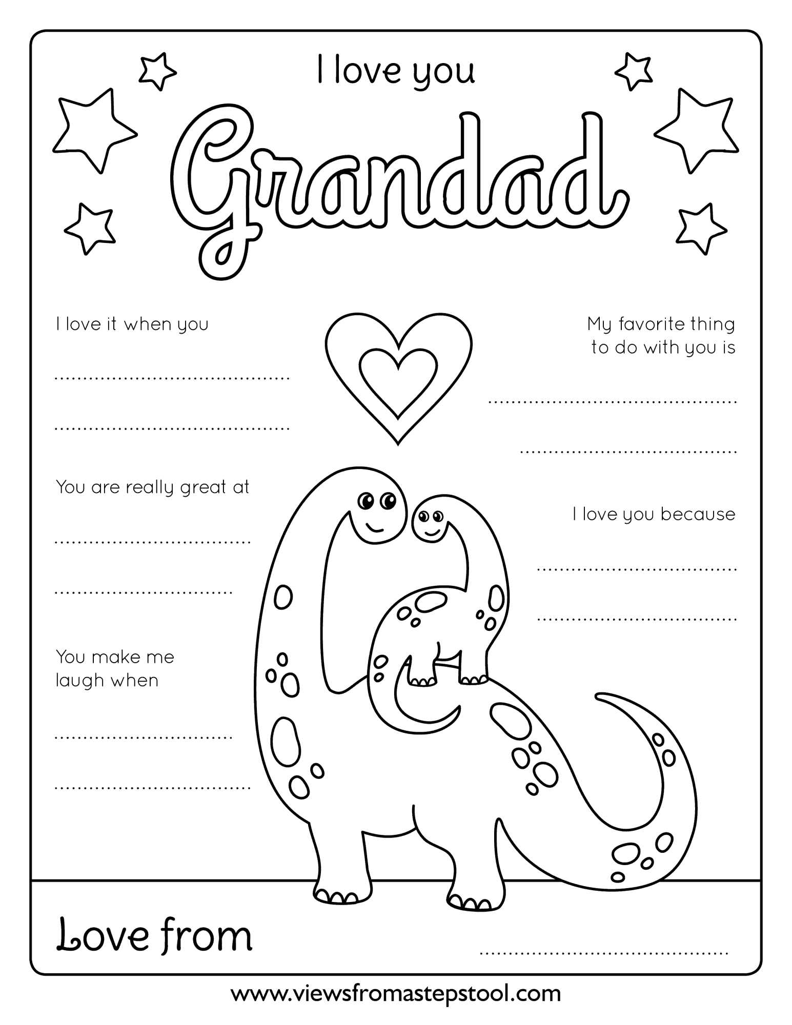 I Love Dad Coloring Page - Free Printable - Views From a Step Stool