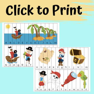 Pirate Printable Alphabet Puzzle for Kids - Views From a Step Stool