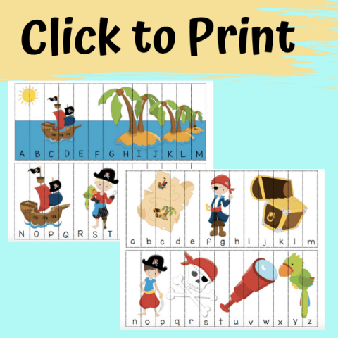 Pirate Printable Alphabet Puzzle for Kids - Views From a Step Stool