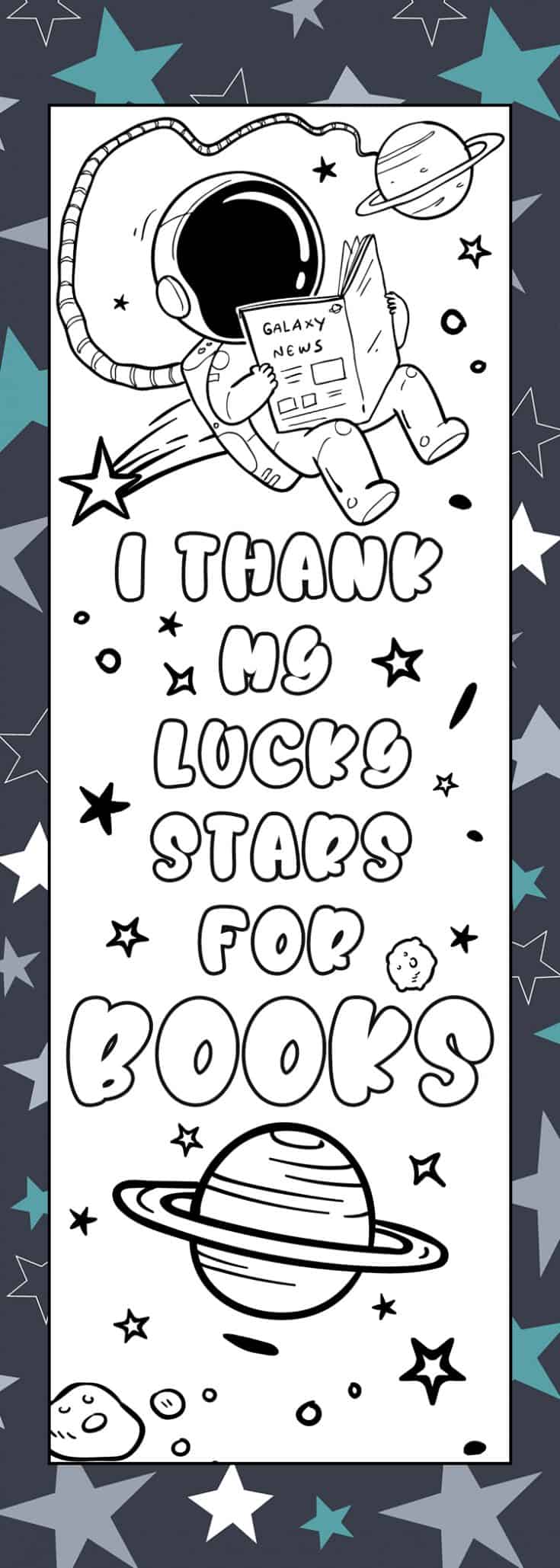 Space Printable Bookmarks to Color - Views From a Step Stool