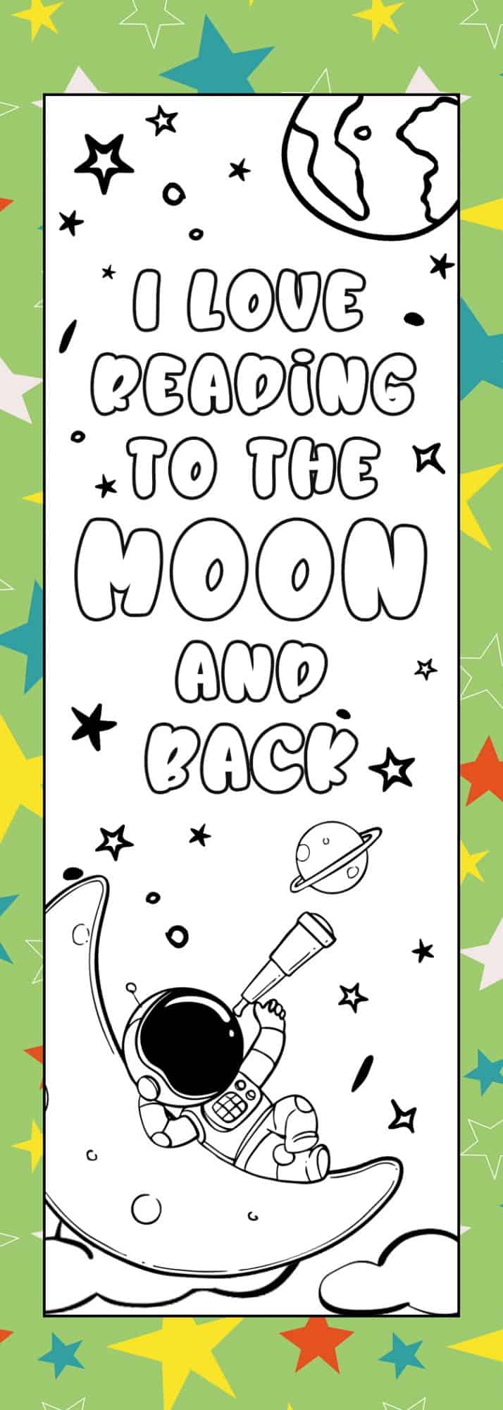 Space Printable Bookmarks to Color - Views From a Step Stool