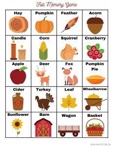 Printable Fall Matching Game - Views From a Step Stool