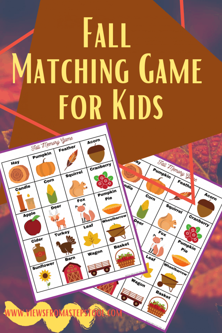 Printable Fall Matching Game - Views From a Step Stool