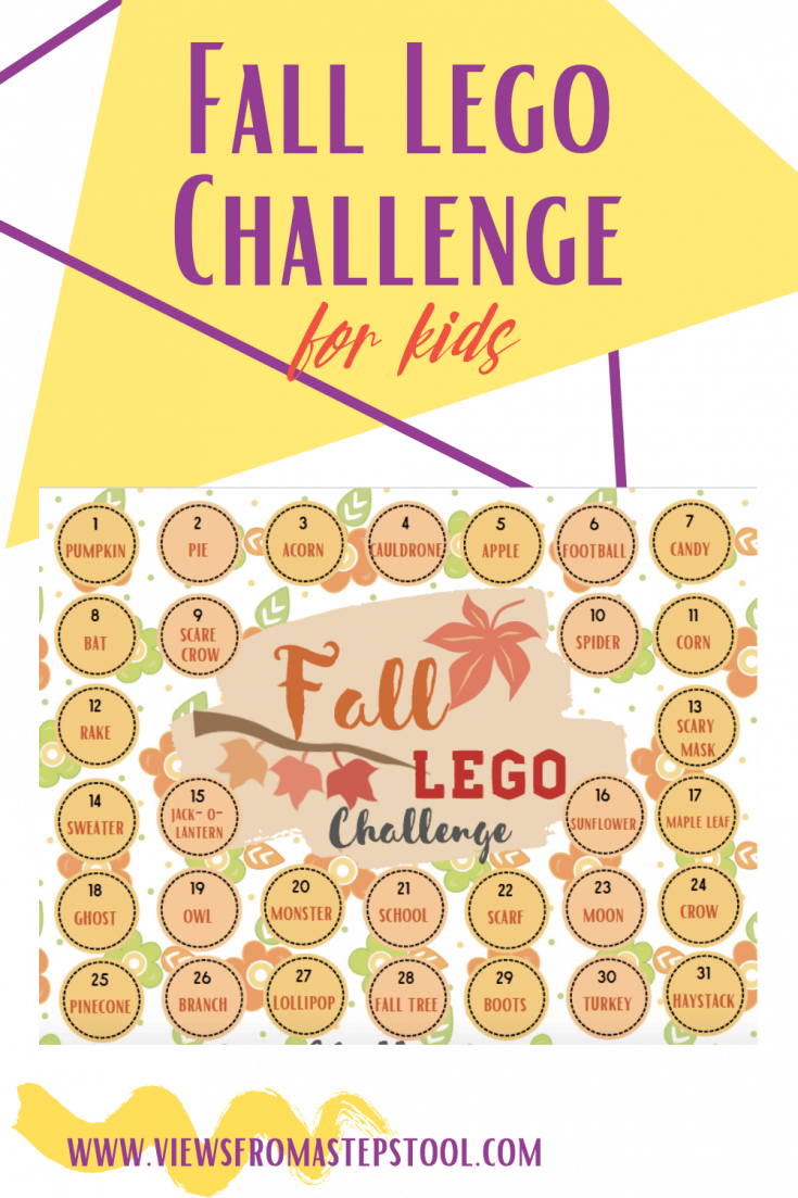 Fall Lego Challenge Calendar to Print - Views From a Step Stool