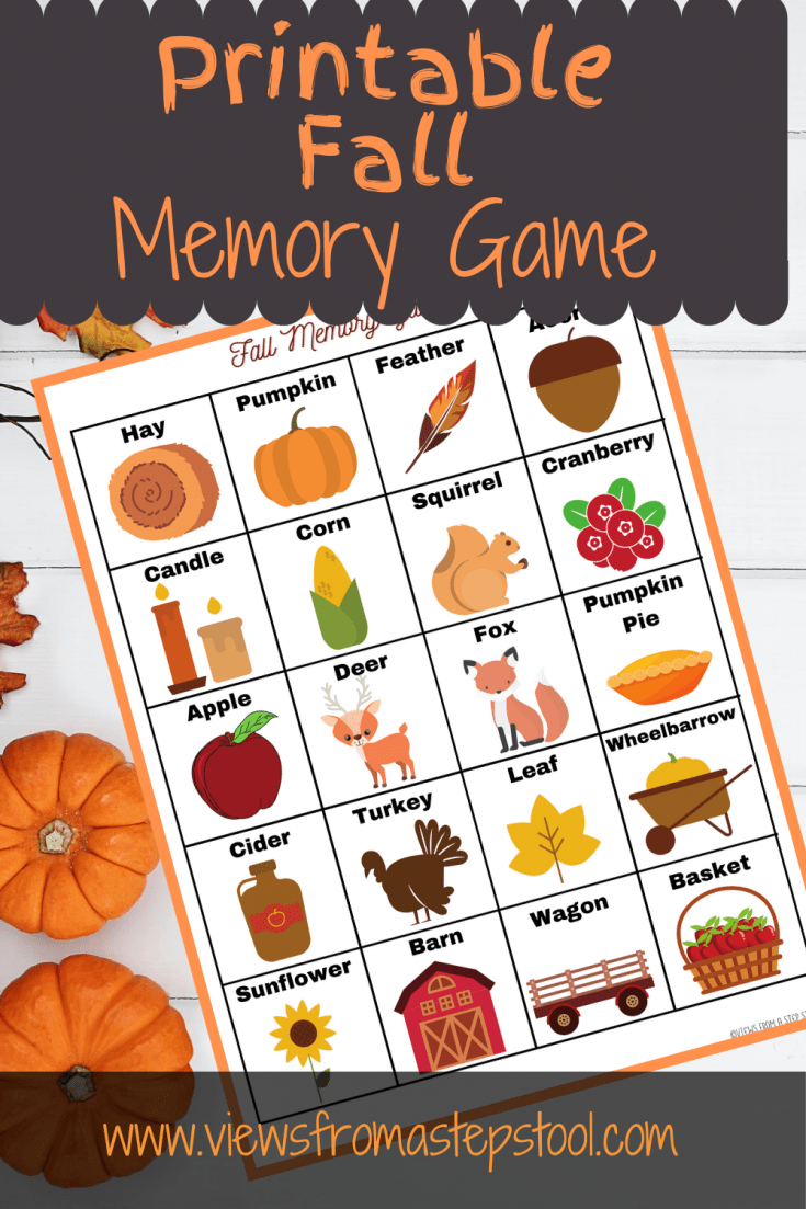 Printable Fall Matching Game - Views From a Step Stool