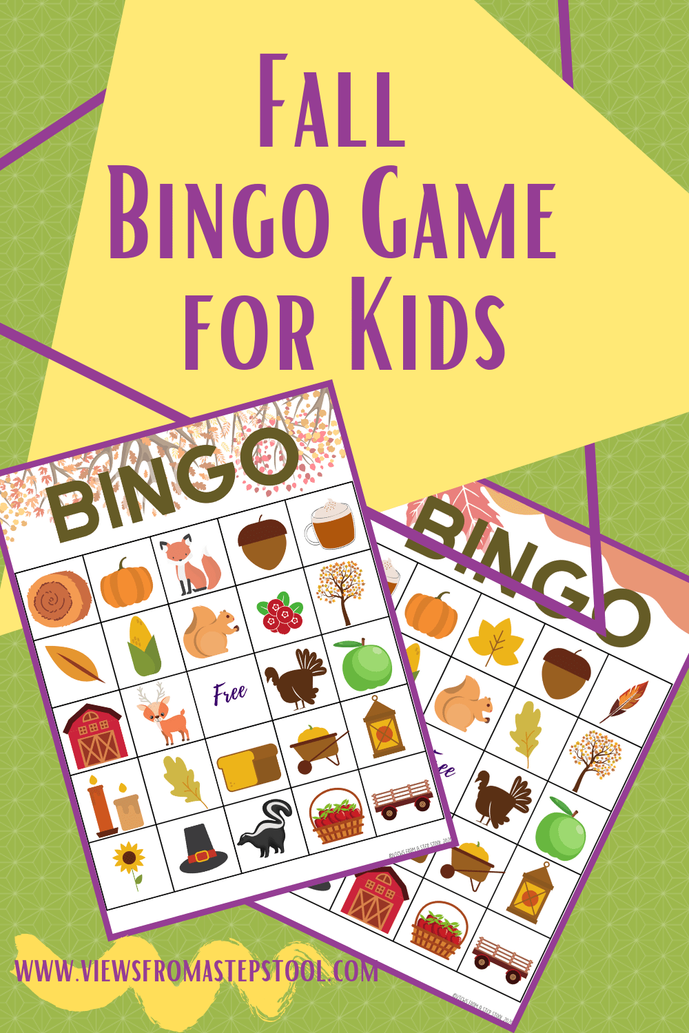 Printable Fall Bingo Game for Kids - Views From a Step Stool