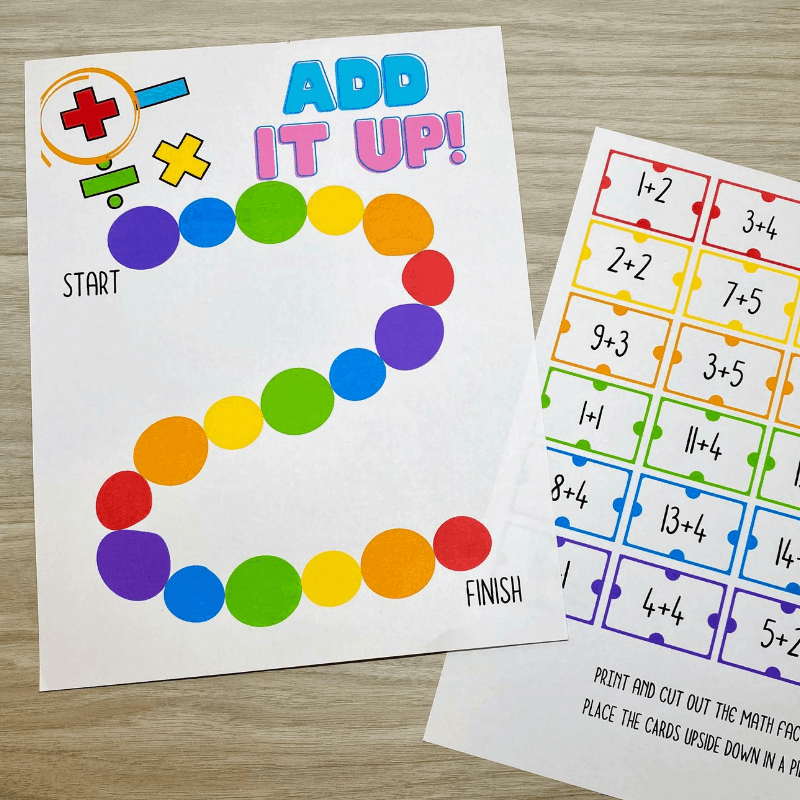 Printable Math Board Games Addition Subtraction Multiplication And Printable Math Board Games Addition Subtraction Multiplication And