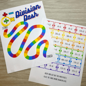 Printable Math Board Games: Addition, Subtraction, Multiplication and ...