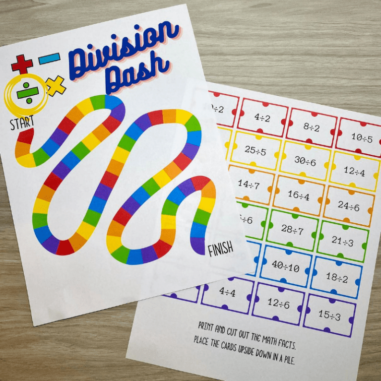 Printable Math Board Games: Addition, Subtraction, Multiplication and ...